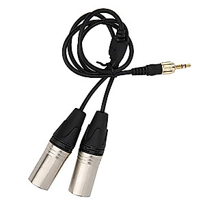 Audio Cable, 3.5mm Stereo Aux Jack Adapter Dual XLR Audio Output Cable, Universal Connecting Cable Microphone Cable, Compatible for COMICA WM200A,WM300A,WM100 PLUS