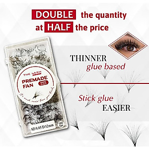 THE LASH SUPPLY 1000fans 3D 4D 5D 6D 7D 8D 10D 12D 14D Wispy Premade Fan Eyelashes, C/CC/D Curl, 8-20mm Length, 0.03/0.05/0.07 Thickness, Promade Loose Eyelash Extension Fans, Mixed Length Pack