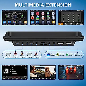 HaMeby CarPlay Screen for Car, Compatible with Apple CarPlay & Android Auto Car Play Dash Mount 7 Inch Display Touch Screen Portable Car Stereo with Bluetooth Plug and Play Easy Use Add to Any Car