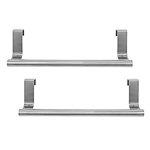Spacesea Towel Rack for Cabinet, Strong Steel Kitchen Over Cabinet Towel Bar Rack - 2 Pack