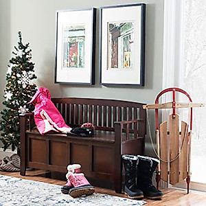 Linon Home Dcor Linon Home Decor Cynthia Storage Bench, 50"w x 17.25"d x 32"h, Walnut