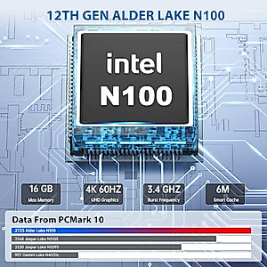 KAMRUI AK1PLUS Mini Desktop Computers, 16GB RAM 512GB ROM Mini PC with 12th Gen Alder Lake N100(up to 3.4GHz), Micro Computer Support 4K UHD/WiFi 6/LAN/BT 5.2 for School Office Home