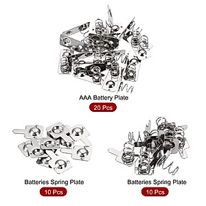 MECCANIXITY 10 Pairs AA AAA Batteries Spring Plate and 20 Pcs AAA Battery Negative to Positive Conversion Spring Contact