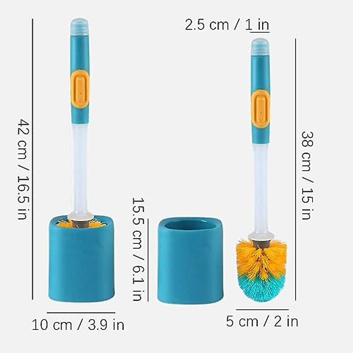 SAAKO Toilet Bowl Brush and Holder Set Home Toilet Brush Plastic Long Handle Hydraulic Toilet Cleaner Brush Bathroom Cleaning