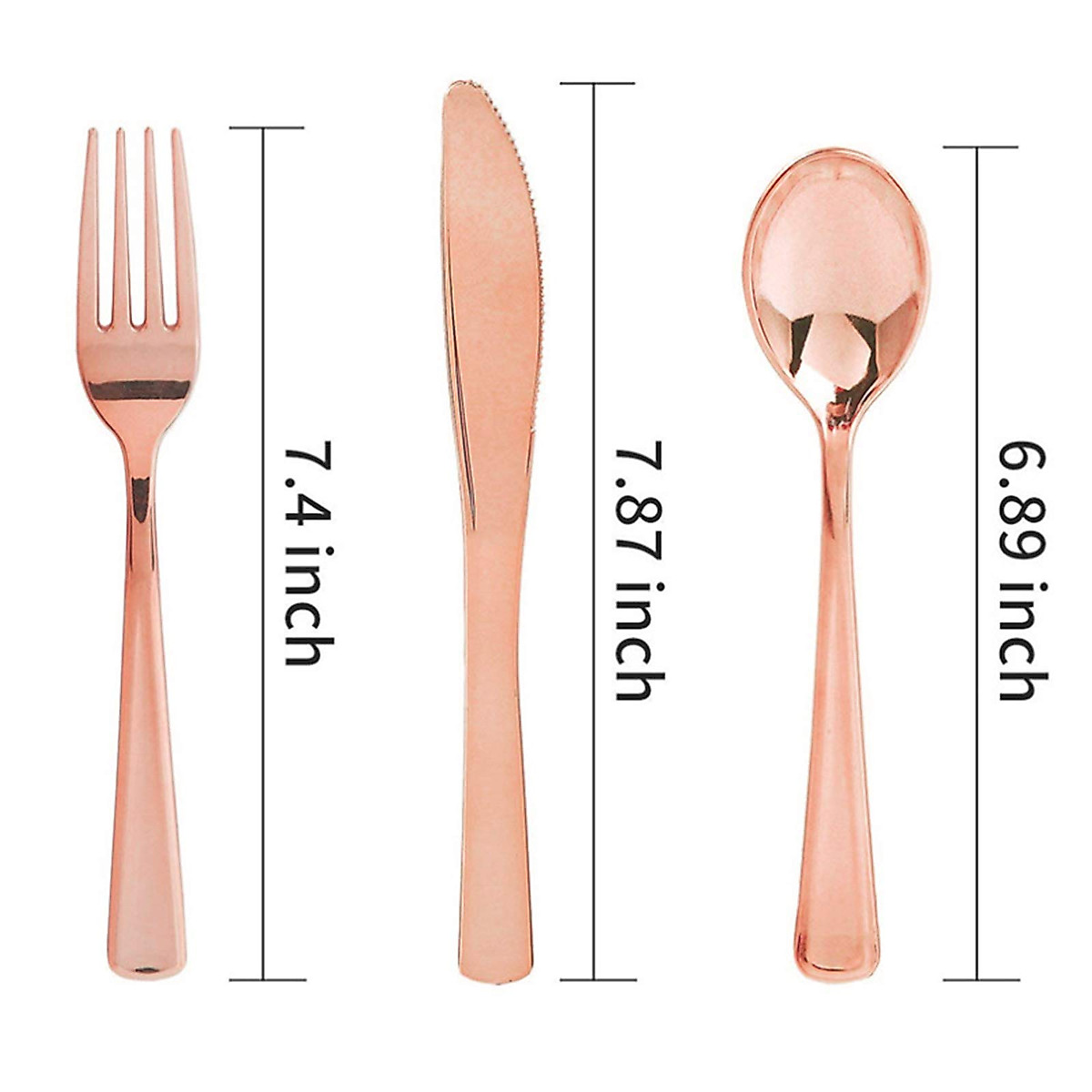 Birthday Party Supplies 200 PCS Rose Gold Birthday Plates Napkins Supplies and Rose Gold Plastic Cutlery, For Happy Birthday Decorations Serves 25 Guests