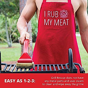 Grill Rescue BBQ Replaceable Scraper Cleaning Head, Bristle Free - Durable and Unique Scraper Tools for Cast Iron or Stainless-Steel Grates, Barbecue Cleaner (Hanger)