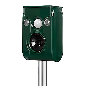 FAYINWBO Latest in 2022 Ultrasonic Animal Repeller.Cat Repellent Outdoor ,Solar Animal Repeller. with Flashing LED Lights Siren Green T01 0