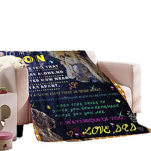 Prokelin to My Son Throw Blanket from Dad Mom Flannel Ultra-Soft Plush Lightweight and Cozy for Bed Sofa Living Room Gift 50"x40"