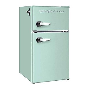Frigidaire EFR840-MINT EFR840 Retro Mini Fridge with Freezer & Side Bottle Opener-Small 2 Door Refrigerator for Office Bar or College Dorm Room-3.2 Cu Ft, Mint