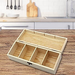 Yajuyi Tea Bags Organizer Tea Bags Holder Tea Storage Box Wood Divided Compartments Tea Chests for Cabinet