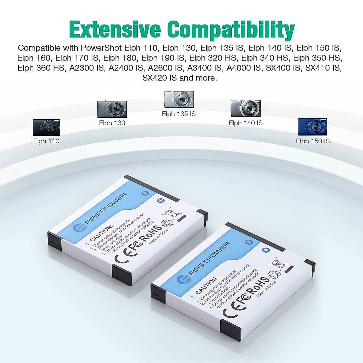 FirstPower NB-11L NB-11LH Battery and USB Charger for Canon PowerShot Elph 180 Elph 360 Elph 110 Elph 130 Elph 135 Elph 150 Elph 190 Elph 320 Elph 340 Elph 350, A4000 SX420 SX410 SX400 and More