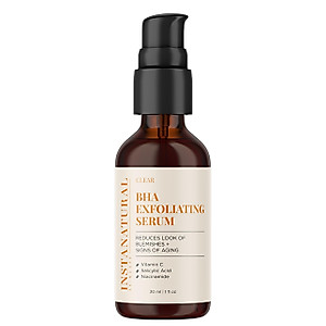 InstaNatural BHA Exfoliating Face Serum, Minimizes Lines, Wrinkles, and Blemishes, with Vitamin C and Salicylic Acid, 1 Fl Oz