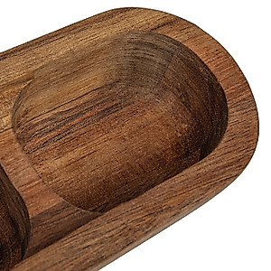 Bloomingville Bloomingville Modern Acacia Wood Divided Container with Lid, Natural