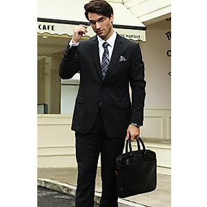 HISDERN Stripe Ties for Men Set Gray and Black Men's Ties Handkerchief Cufflinks Classic Formal Silk Necktie Wedding Business