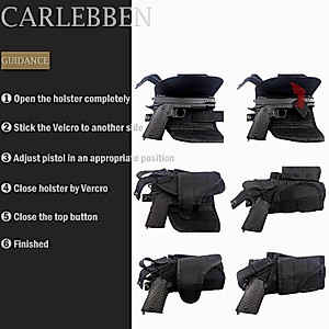 Drop Leg Holster Molle Airsoft Holster Thigh Pistol Gun Holster Tactical Adjustable Right Handed Carlebben (Black)