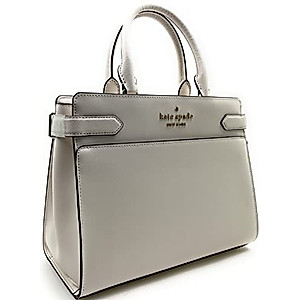 Kate Spade New York Staci Medium Saffiano Leather Satchel Purse (Parchment)