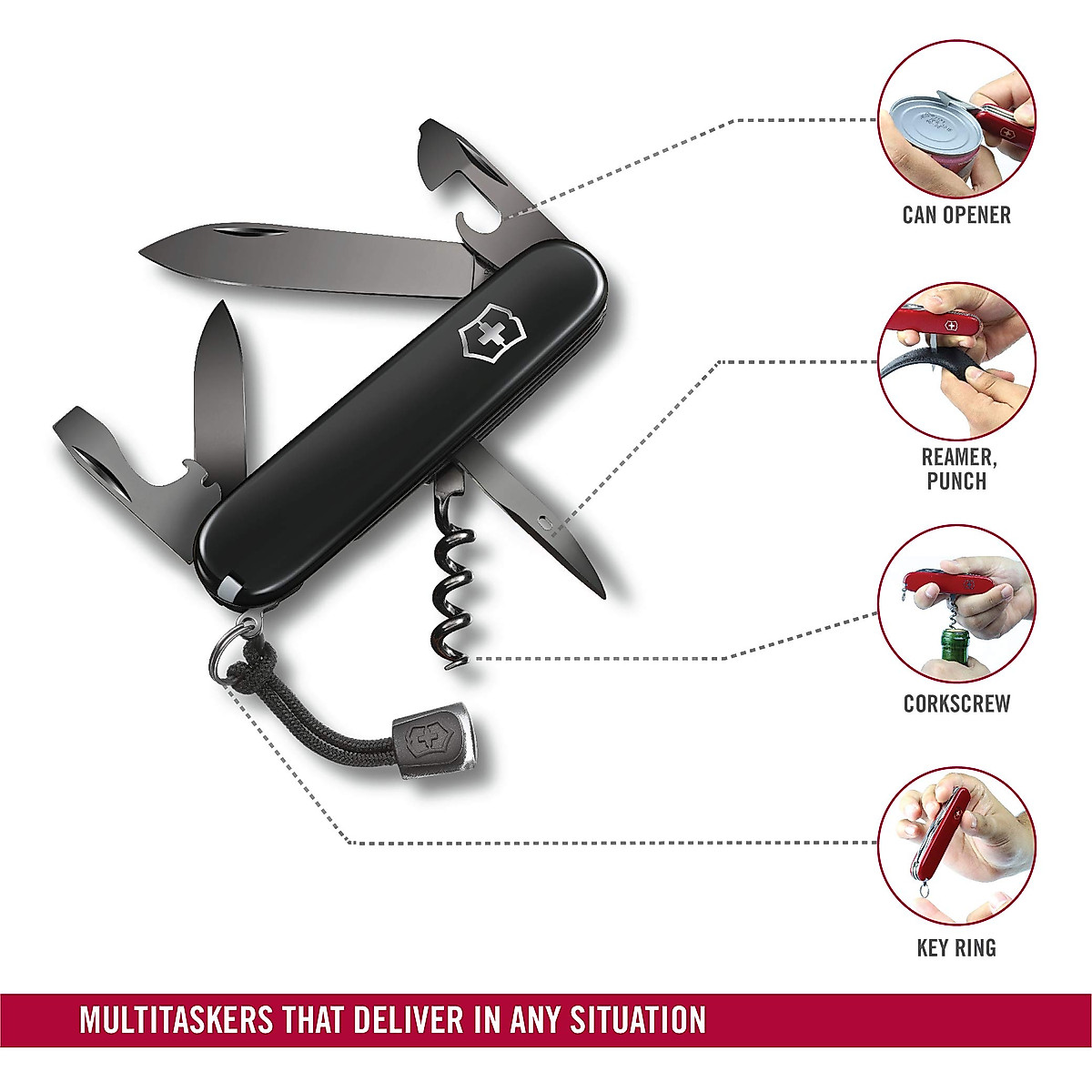 Victorinox Swiss Army Spartan Pocket Knife, PS Black, 91mm