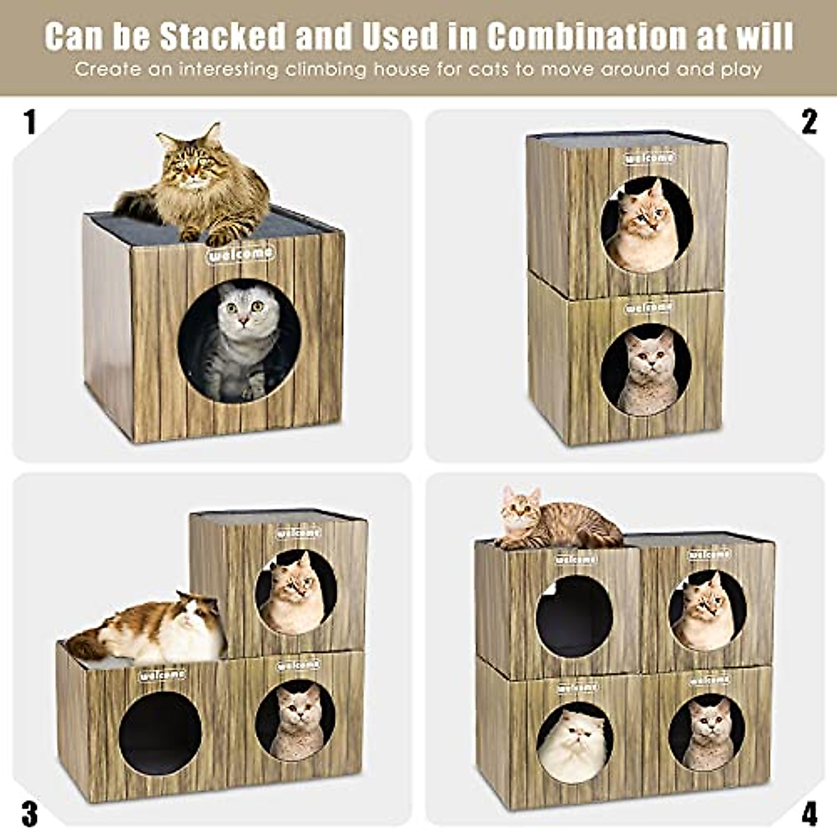 Heated Cat Houses for Outdoor Cats, PETNF Weatherproof Feral Cat House for Indoor Outside Cats Small Dogs in Winter, Heated Cat Bed with Pet Heating Pad, Foldable Waterproof Safe Insulated Cat Shelter
