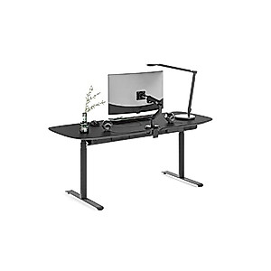 BDI Furniture Soma - Lift Desk - 72" W - Ebonized Ash Top - Black Base