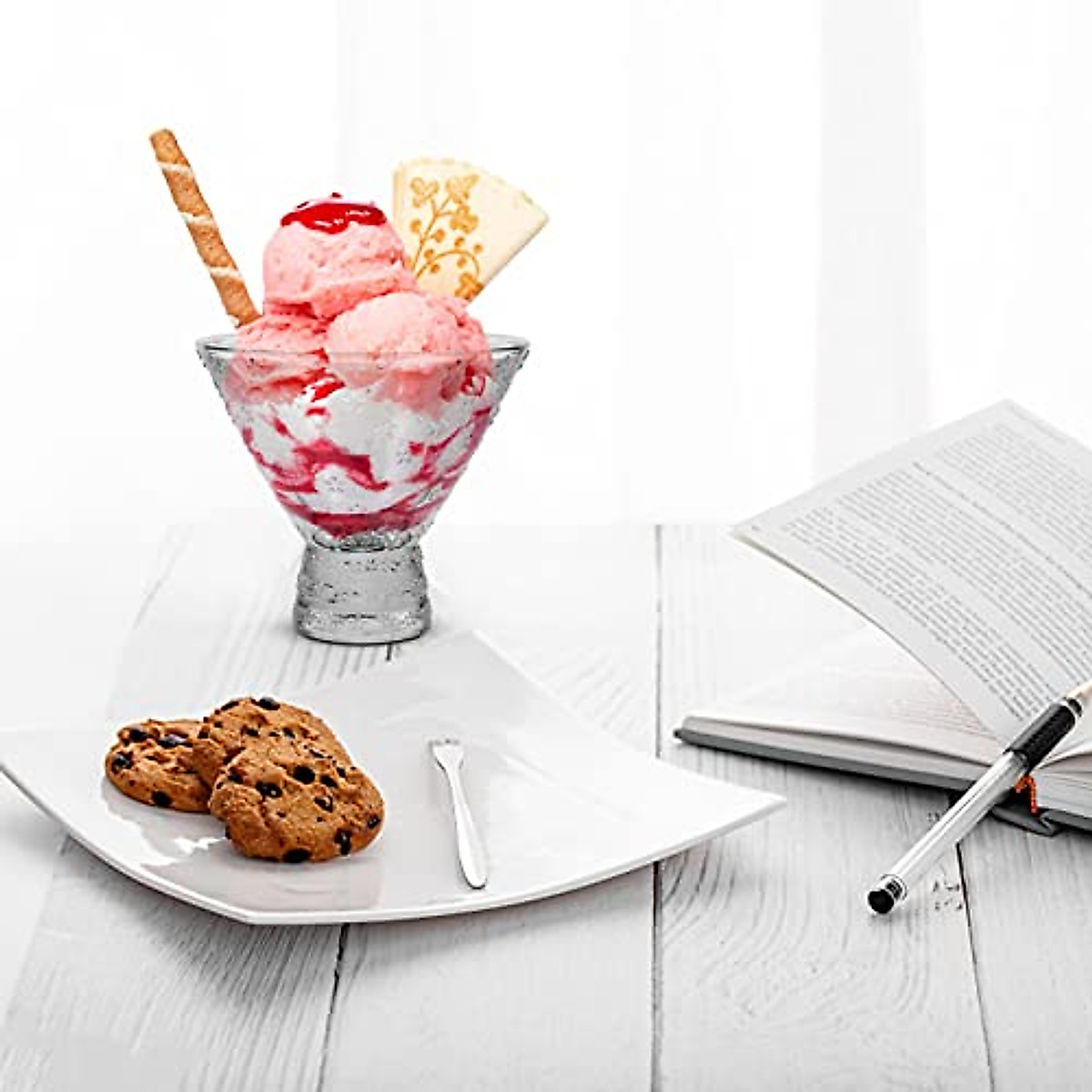 Angoily Glass Dessert Cups Dessert Cups Footed Glass Dessert Bowls Cups Ice Cream Goblets Trifle Tasters Salad Cocktail Glass Appetizer Cups for Pudding Yogurt Cupcake Trifle Bowl