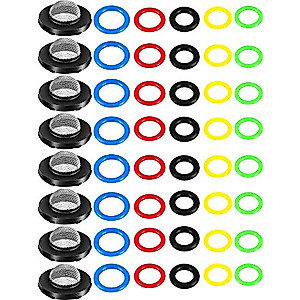 48 Pieces O-Ring Power Pressure Washer Kit 6 Sizes Sealing Stainless Steel Filter for Power Pressure Washers, Pump, Hose, Gun, Wand and Lance