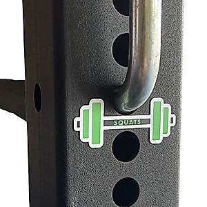 Power Rack Lifting Labels - Magnetic Squat Rack Home Gym Accessories for Bench Press, Squat, Overhead Press, and More (Squats)