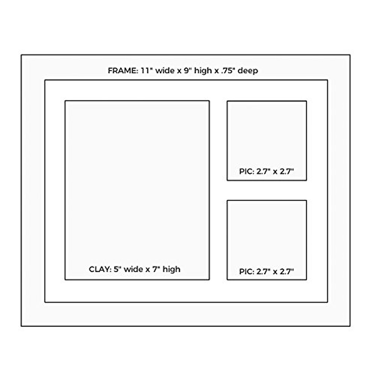 Baby Handprint & Footprint Keepsake Photo Frame Kit - Personalize it w/Bonus Stencil! Non-Toxic Clay, Wall/Table Wood Picture Frame. Perfect Registry, Baby Shower, New Mom, Birthday & Newborn Gift!