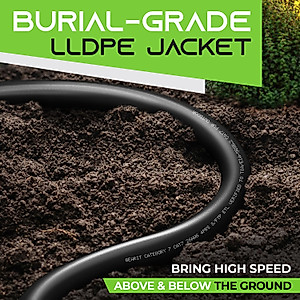 GearIT Cat7 Outdoor Ethernet Cable (100ft) SFTP Shielded Foil Twisted Pair, Pure Copper, LLDPE, Waterproof, Direct Burial, In-Ground, UV Resistant, POE, Network, LAN, Internet, Cat 7-100 Feet