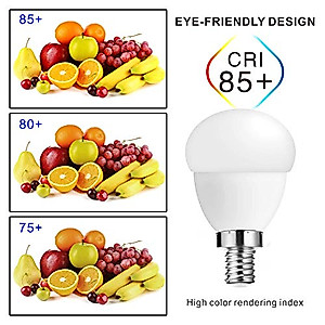 YDJoo LED Globe Bulb 5W E14 Light Bulbs 50W Equivalent G14 LED Bulbs Daylight White 6000K E14 Candelabra Base Light Bulb 500LM for Ceiling Fan Home Lighting, 4 Pack