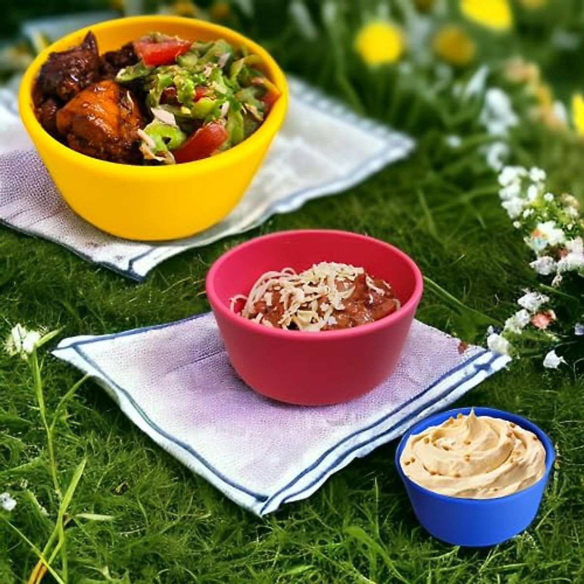 Wilmington Steelwares Silicone Food Storage Containers With Lids (Deja Blue)