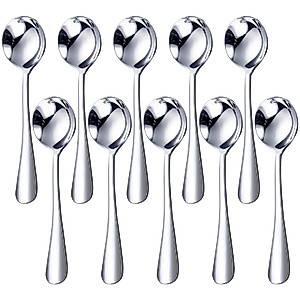 HANSGO 10PCS Mini Coffee Spoons, 4.6 Inch Demitasse Espresso Spoons Small Stainless Steel Tea Spoon for Cake Ice Cream Dessert Food Sample Cocktail Hour Party Favor