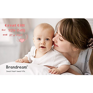 Brandream Crib Bedding Sets for Girls Baby Nursery Bedding Set Crib Comforter Set 100% Cotton - 6Pcs, Beige Farmhouse Country Flower Botanical Blossom Style Lace Crib Bed Skirt Set