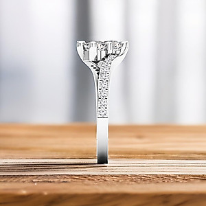 Dazzlingrock Collection 1.00 Carat (ctw) 14K Round Diamond Ladies Two Stone Bridal Engagement Ring 1 CT, White Gold, Size 4.5