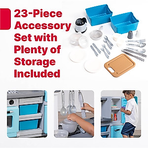 Step2 Cooking Time Kitchen Playset for Kids, Indoor/Outdoor Pretend Play Kitchen, Toddlers 2+ Years Old, Lights and Sounds, Interactive Toy, Easy Assembly