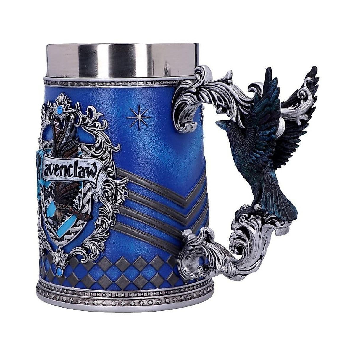 Nemesis Now Harry Potter Ravenclaw Hogwarts House Collectible Bronze Resin Tankard, 1 Count (Pack of 1), Blue Silver