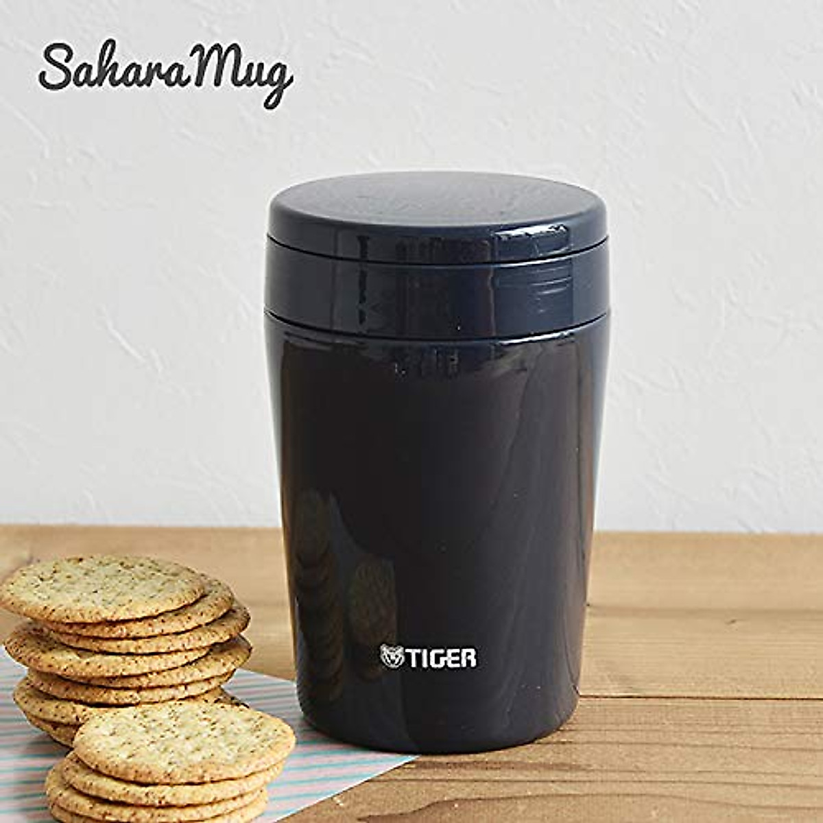 Tiger MCL-B038-AI Tiger Thermos Bottle, Vacuum Insulated, Soup Jar, 12.8 fl oz (380 ml), Heat Retention, Bento Box, Wide Mouth, Round Bottom, Indigo Blue