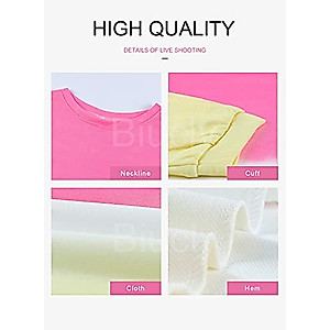 Biucly Women Color Block Lightweight Sweatshirt Long Sleeve Tie Dye Pullover Hoodie,US 12-14(L),Pink,White,Yellow
