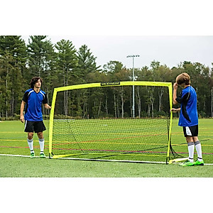 Franklin Sports Blackhawk Backyard Soccer Goal - Portable Kids Soccer Net - Pop Up Folding Indoor + Outdoor Goals - 9' x 5'6" - Optic Yellow