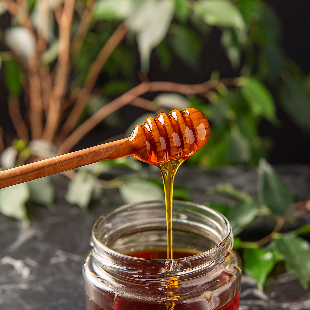 Honey Dipper, Olive Wood Honey Stick, Handcrafted Honey Spoon 6-Inches (6 Inch)