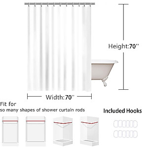 Merry Christmas Snowman Shower Curtain Winter Rustic Farmhouse Forest Xmas Snowflake Snow Country Pinecone Cute Red Bird New Year Holiday Fabric Polyester Curtains Bathroom Set Hooks 70x70 Inch