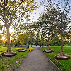 Spakon Tree Watering Ring Tree Bag for Watering PVC Drip Irrigation Water Pouch Round Watering Bags Automatic Drip System Planting Gardening Trees Shrubs, Brown (10 Gallon, 4 Pack)