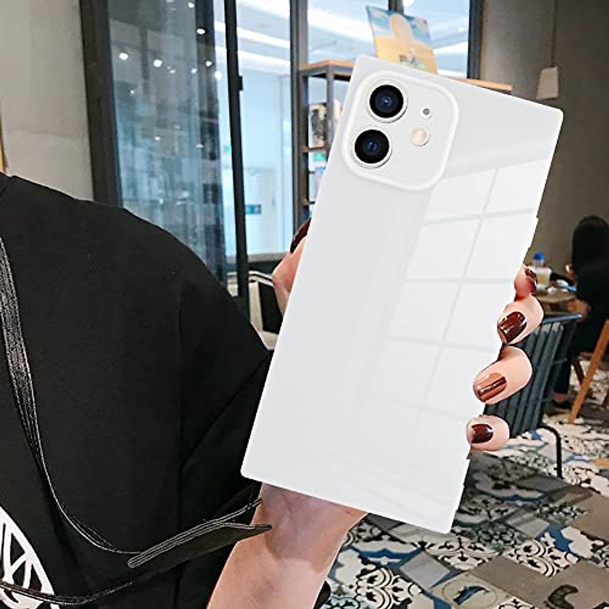 LSL Compatible iPhone 11 Case Square White Soft TPU Bumper Anti-Drop Anti-Scratch Shock Absorption Protective Wireless Slim Cover Compatible with iPhone 11 6.1 Inch for Women Girls Men