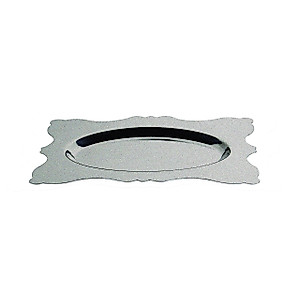 Mepra SpA Stainless Steel Rectangular Tray With Oval Internal Part 47cm x 34cm Dolce Vita Pewter