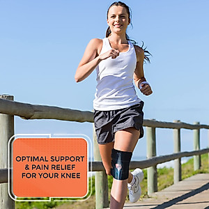 Persanna Knee Brace For Knee Pain - Adjustable Compression Sleeve Joint Support For Men & Women- Knee Support For Meniscus Injuries, Arthritis Relief, Weightlifting, Crossfit, Workout, Sports