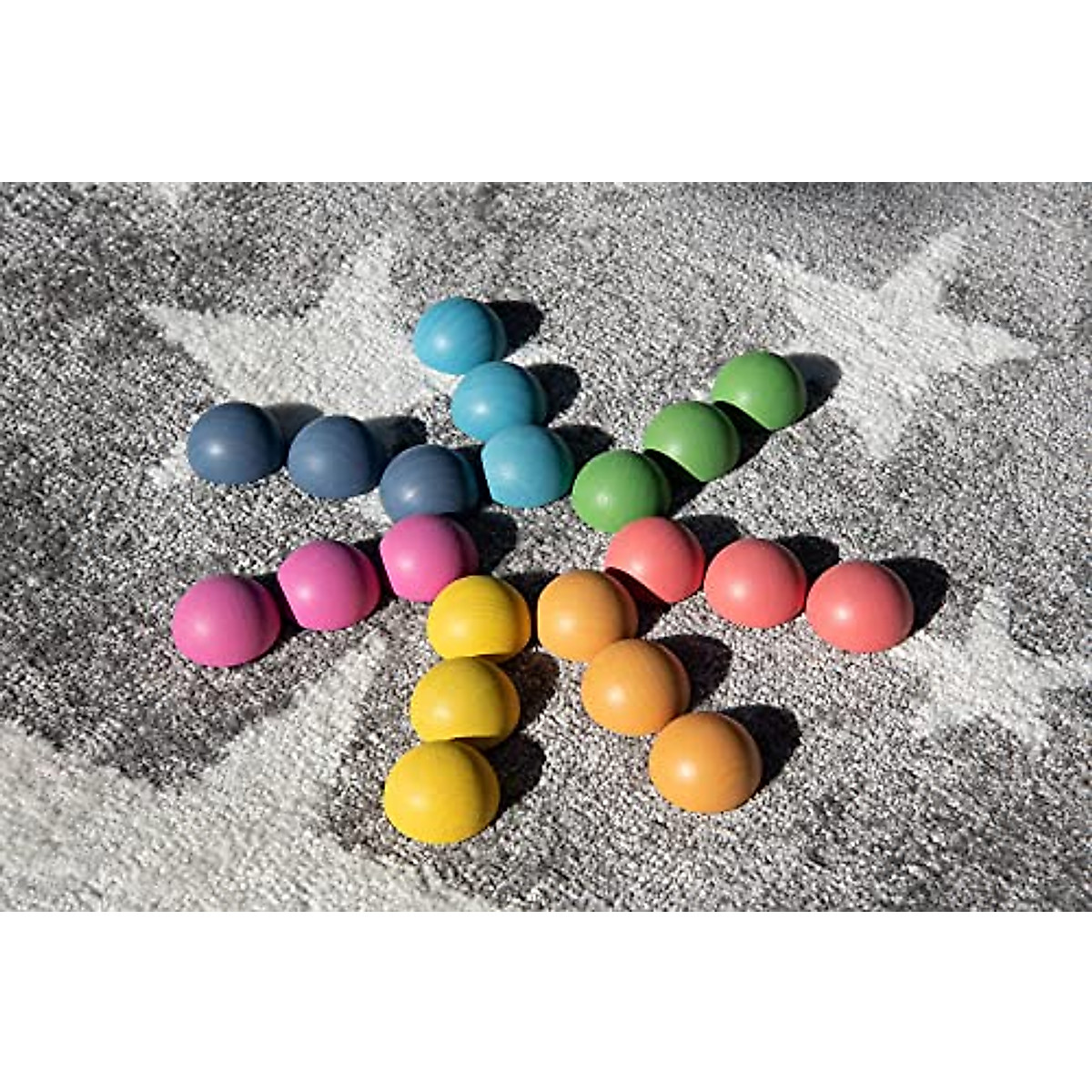 TickiT Rainbow Wooden Semispheres - Set of 21 - Loose Parts Wooden Toy for Babies and Toddlers 10m+ - Inspire Curiosity and Open-Ended Play