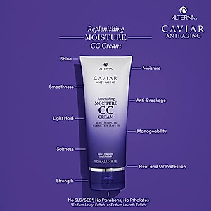 Alterna Caviar Anti-Aging Replenishing Moisture Travel Kit | For Dry, Brittle Hair | Protects, Restores & Hydrates | Sulfate Free, Shampoo, Conditioner, and CC Cream