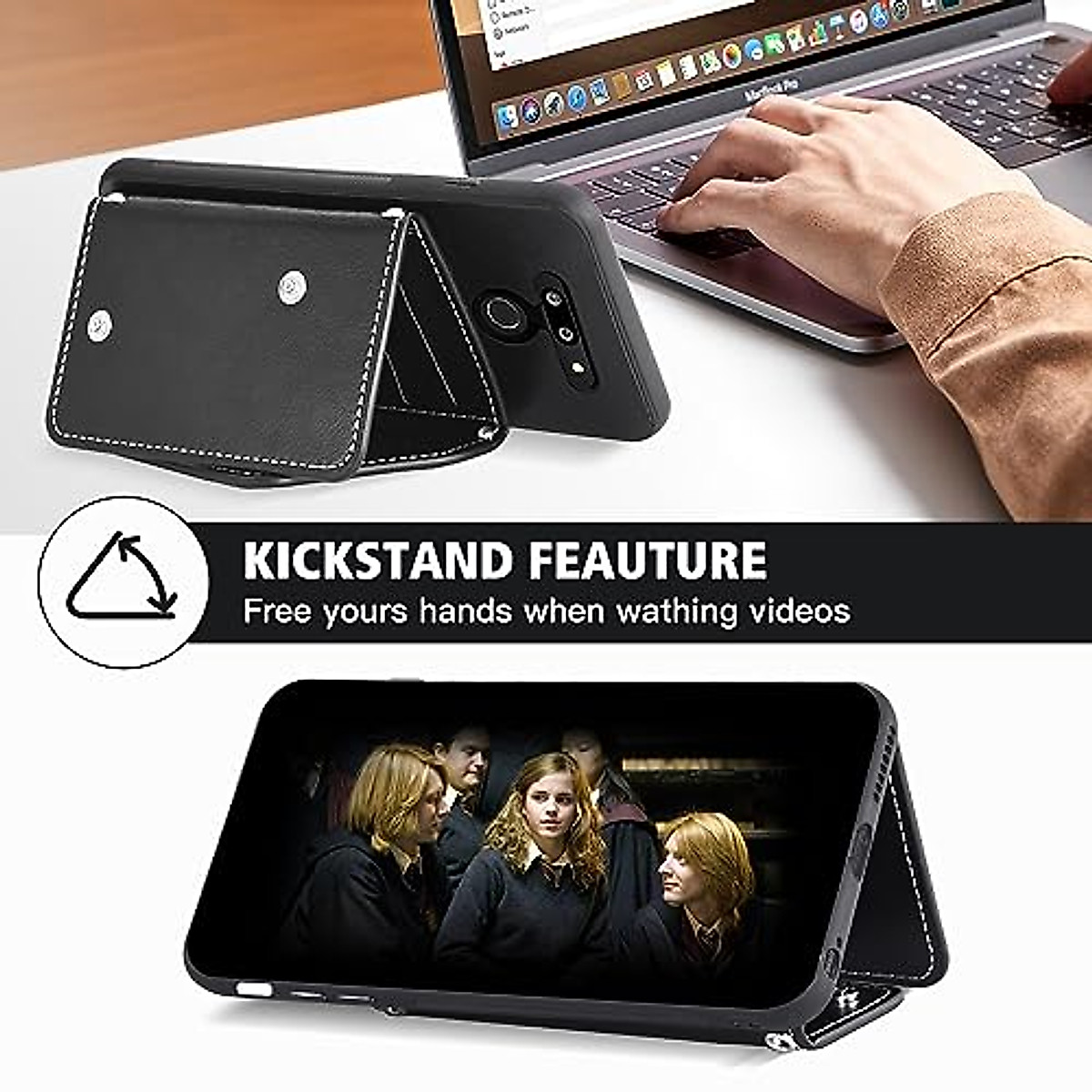 Asuwish Phone Case for LG G8 ThinQ Wallet Cover with Screen Protector and Credit Card Holder Crossbody Strap Stand Leather Cell Accessories LGG8 Thin Q G 8 LG8 G8thinq LGG8thinq 8G Women Girls Black