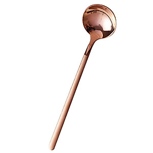 MauSong Professional Coffee Cupping Spoon Dessert Yogurt Spoon Stainless Steel 13x3cm - Rose Gold