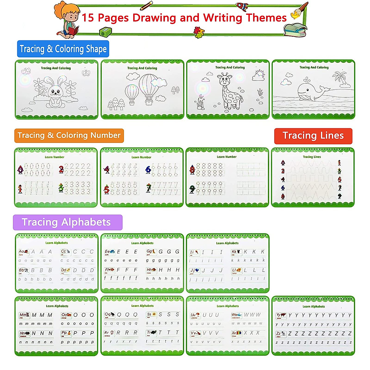 UOMNICUE Montessori Busy Book, 30 Themes Preschool Busy Book for Toddlers 3-6 Year Old, Preschool Learning Activity Book Quiet Book, Preschool Learning Materials for Autism Sensory & Kindergarten