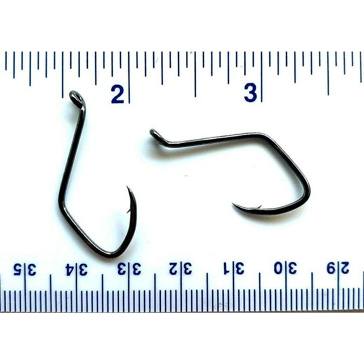 100 Gerry's Tackle Black Chrome Sickle Octopus Fish Hooks Size 2/0